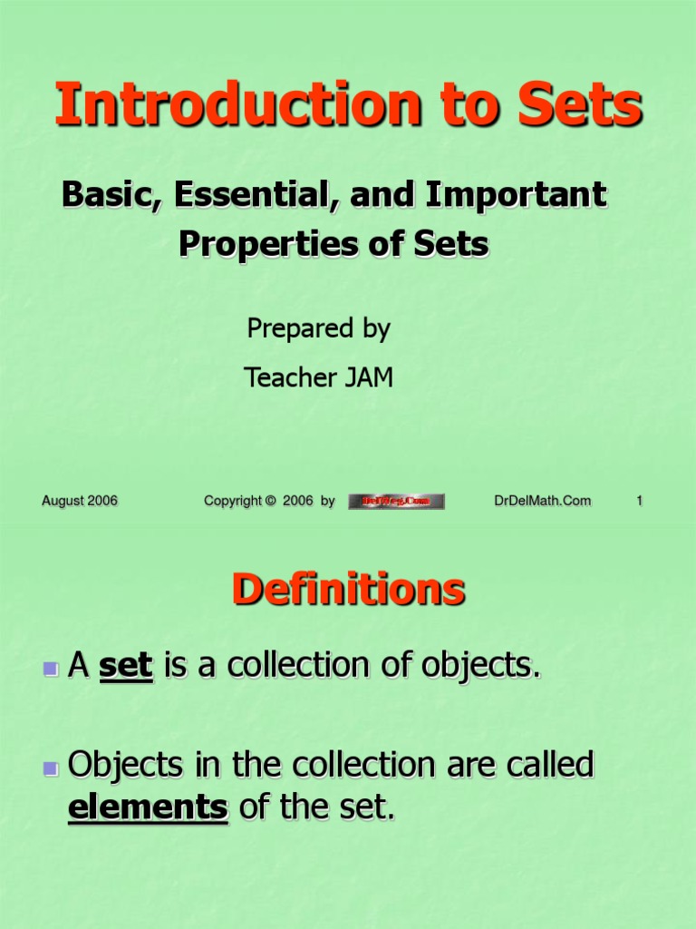 Introduction To Sets | PDF | Empty Set | Fraction (Mathematics)