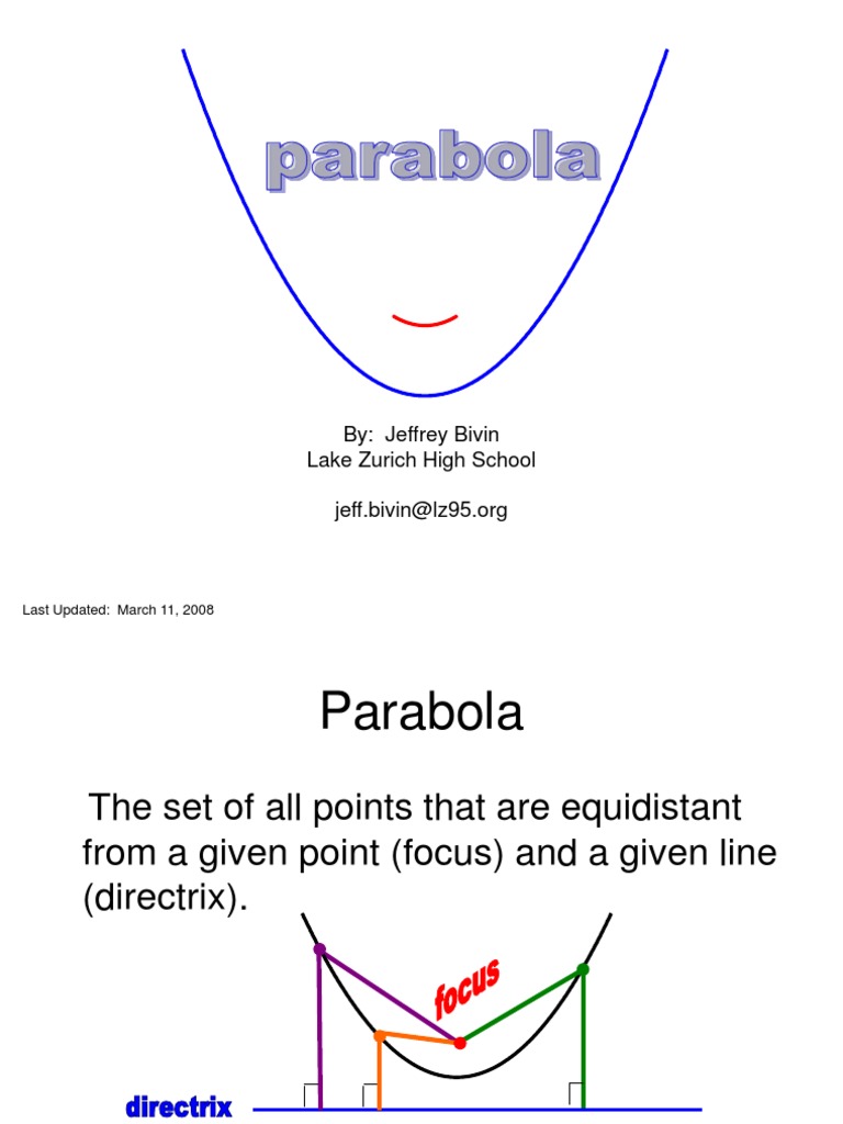 Parabola | PDF | Algebraic Geometry | Mathematical Relations