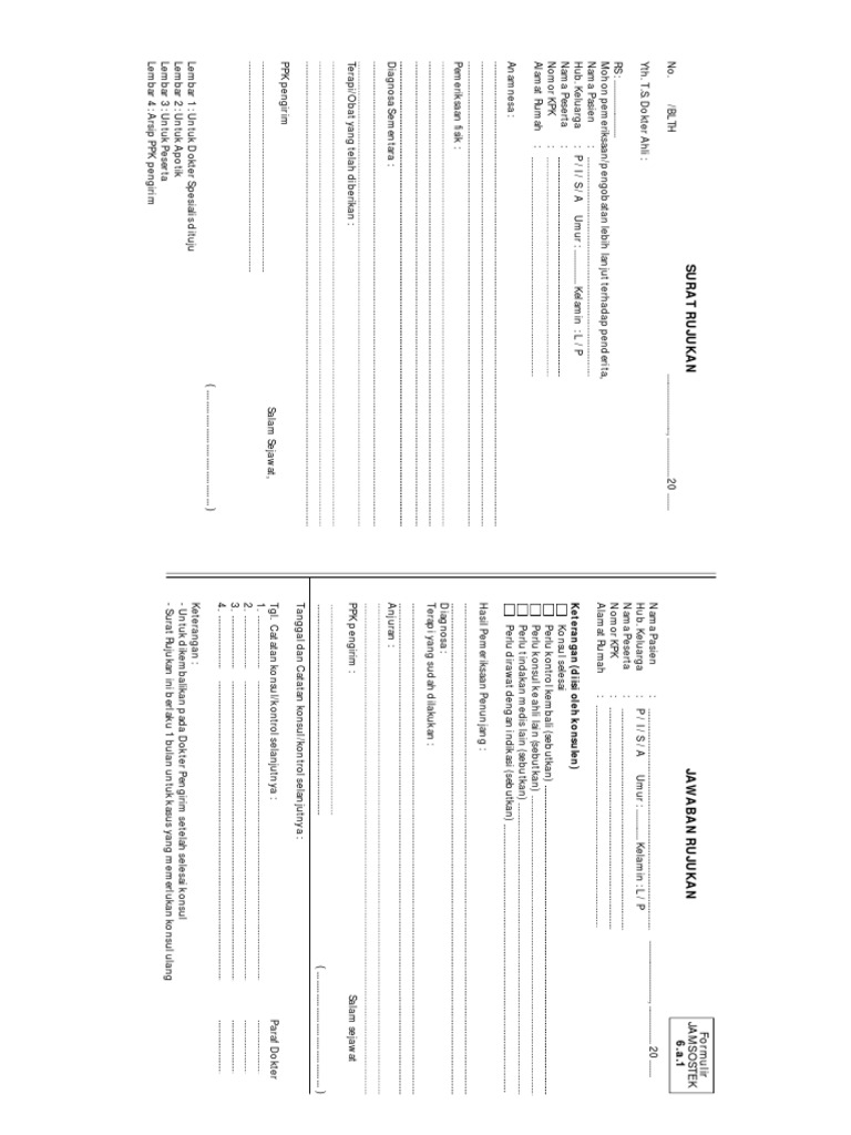 Contoh Formulir Rujukan PDF | PDF