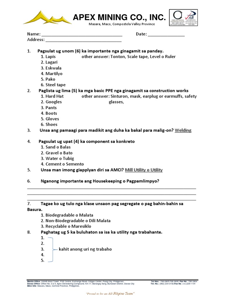 Apex Mining Co., Inc.: Unsa Man Imong Giapplyan Diri Sa AMCI? Mill ...