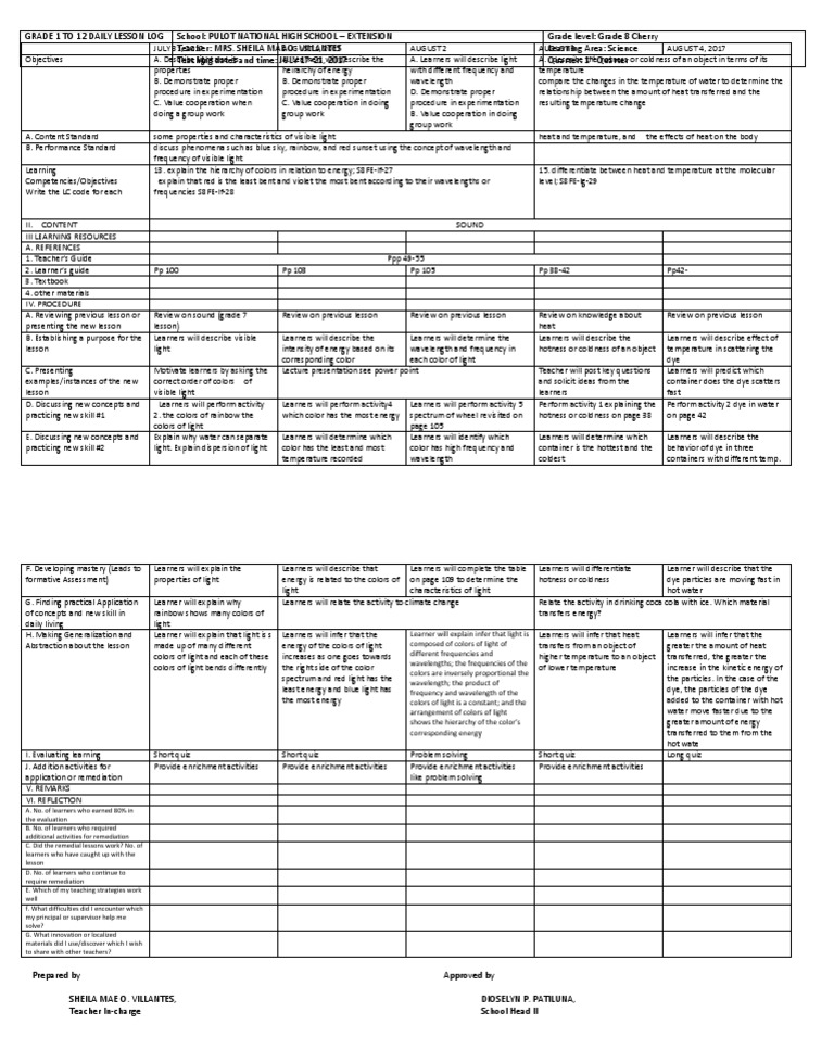 Light DLL Grade 8 | PDF | Light | Color