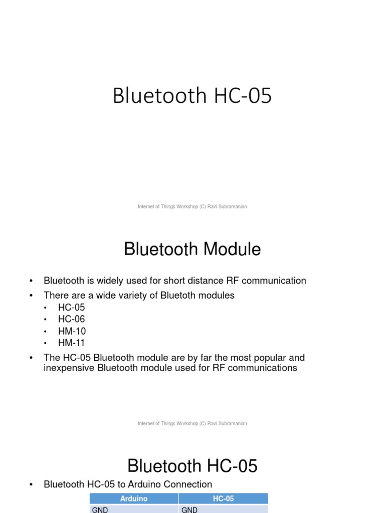 Session 6 Bluetooth | PDF | Bluetooth | Internet Of Things