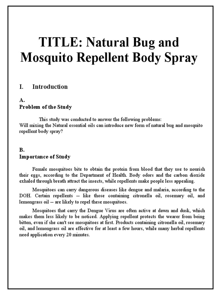 Investigatory Project | PDF | Mosquito | Wellness