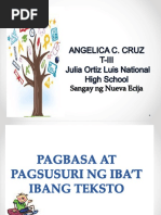 Pagbasa at Pagsusuri Exam 1 | PDF