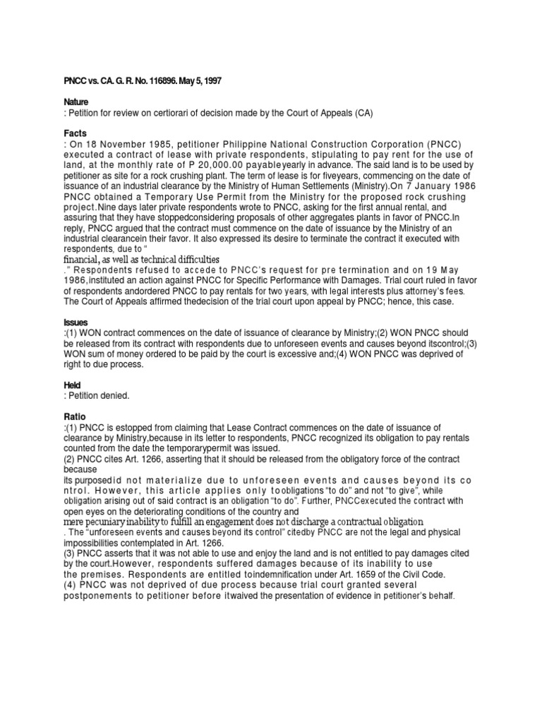PNCC Vs CA | Download Free PDF | Lease | Government Information