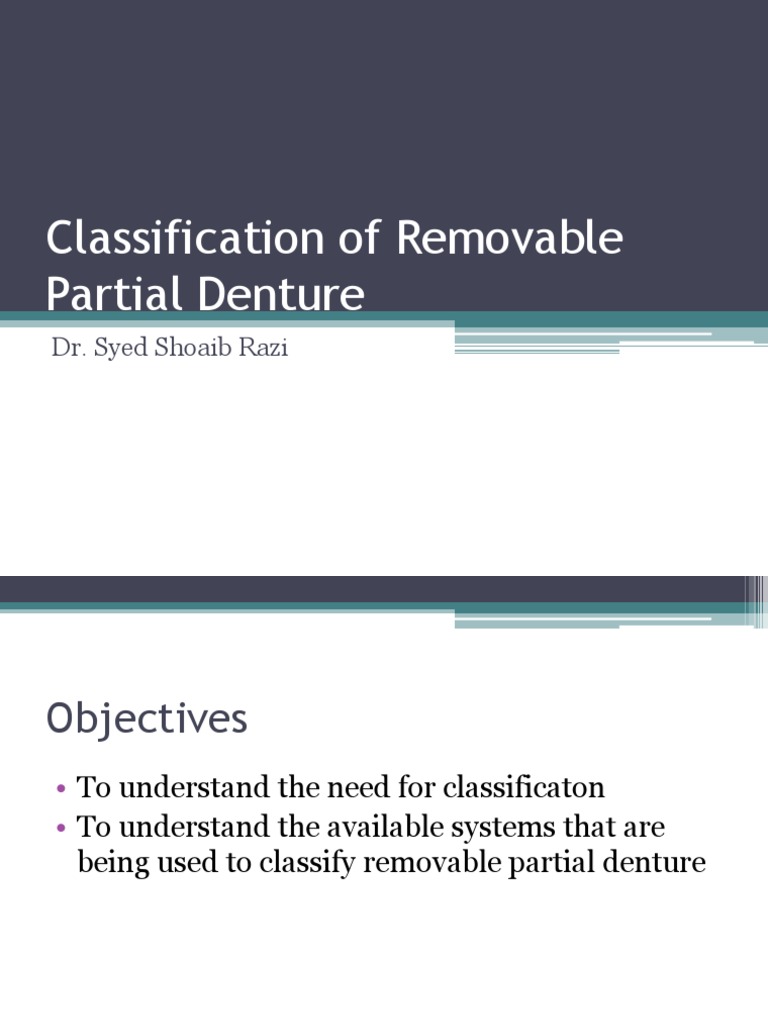 Classification of Removable Partial Denture | PDF | Dentures | Face