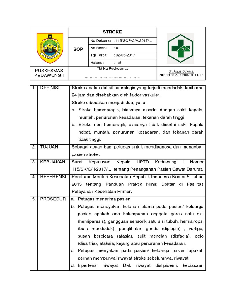 SOP Stroke | PDF
