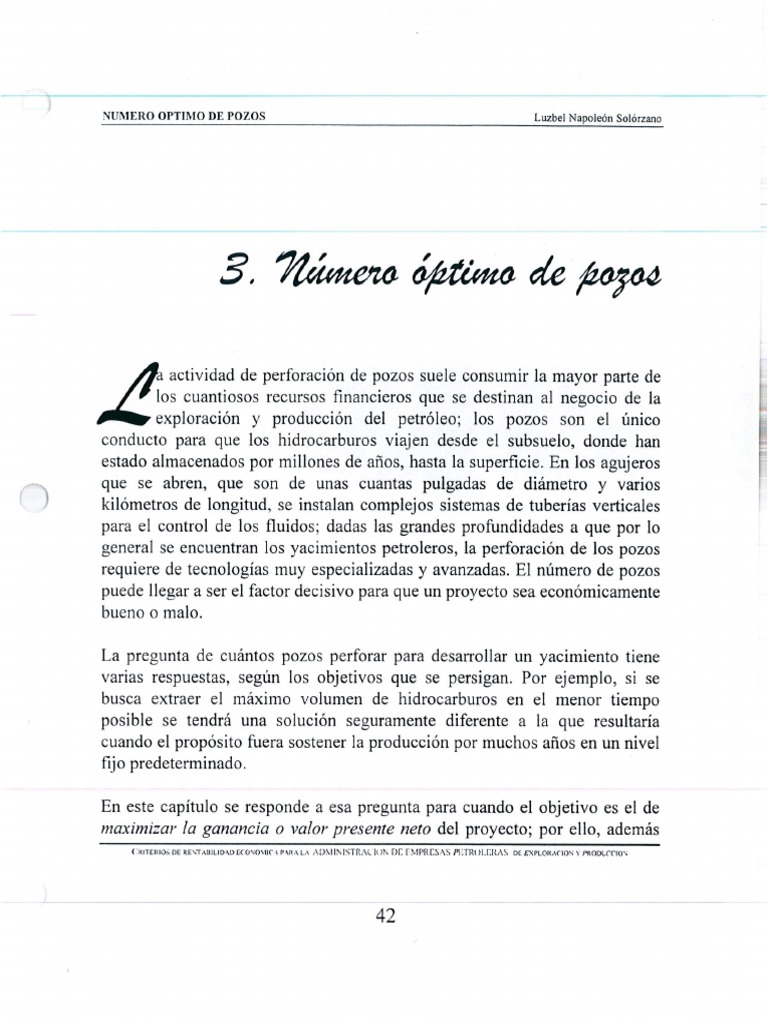 3 Numero Optimo de Pozos | PDF