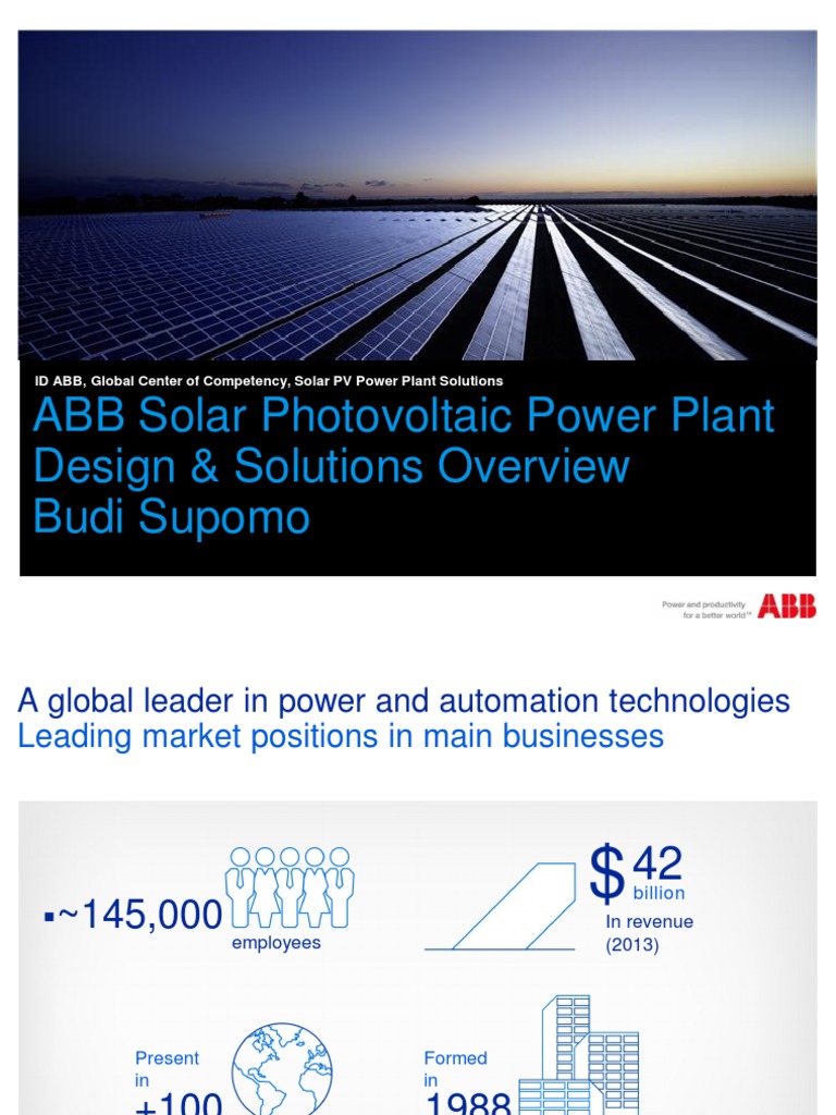 ABB ABB Solar Photovoltaic Power Plant Design PDF | PDF | Distributed ...