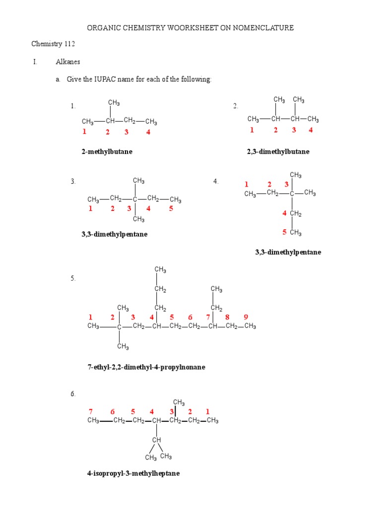 Organic Nomenclature Ib | PDF | Organic Chemistry | Chemistry