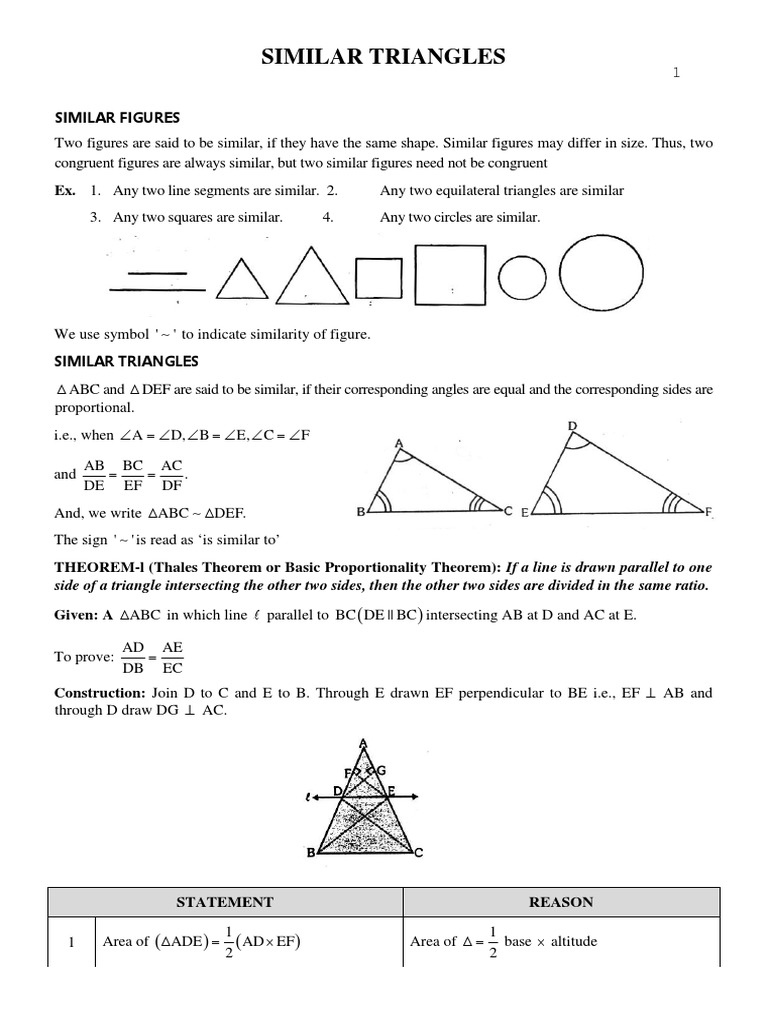 7 - Similar Triangles (Math) NEWTON CLASSES | PDF | Classical Geometry ...