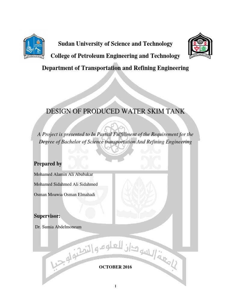 Design of Produced Water Skim Tank | PDF | Petroleum | Petroleum Reservoir