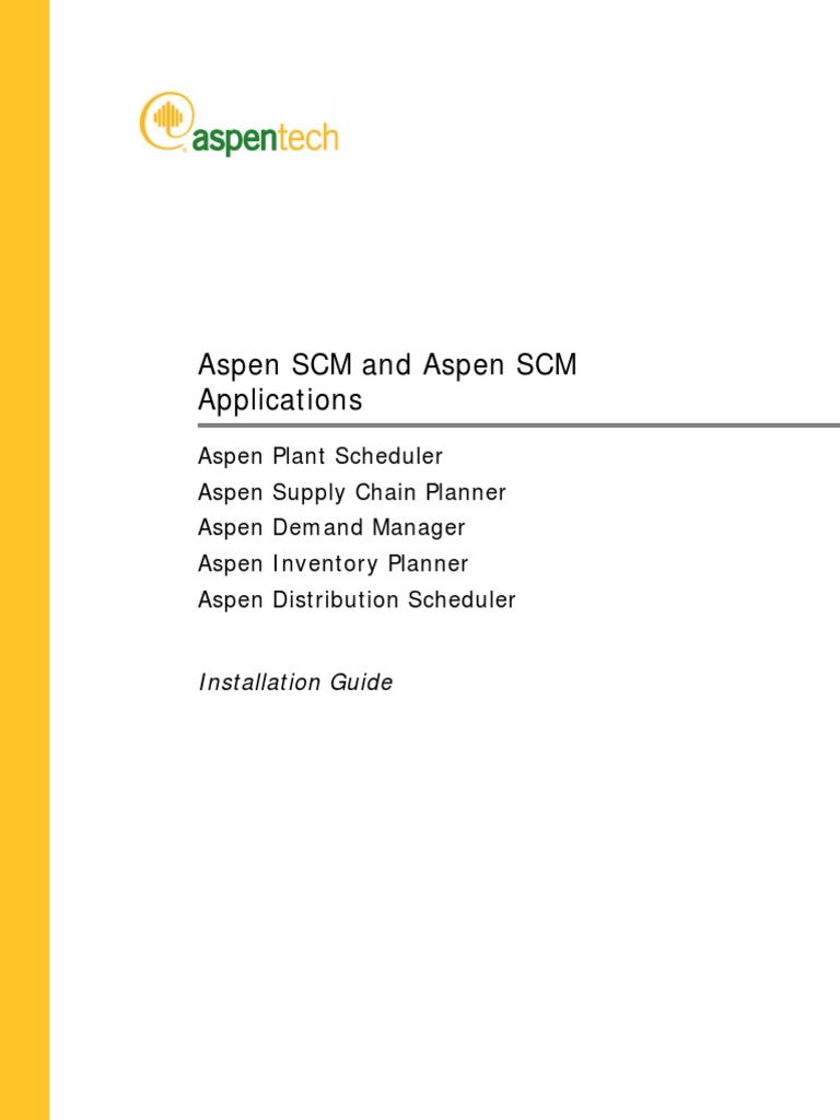 Aspen SCM SCMAppsV8 4-Inst | PDF | Installation (Computer Programs ...