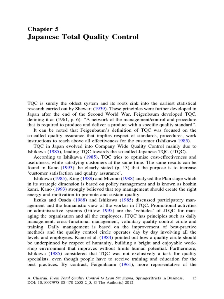 Japanese Total Quality Control Overview | PDF | Quality Assurance ...