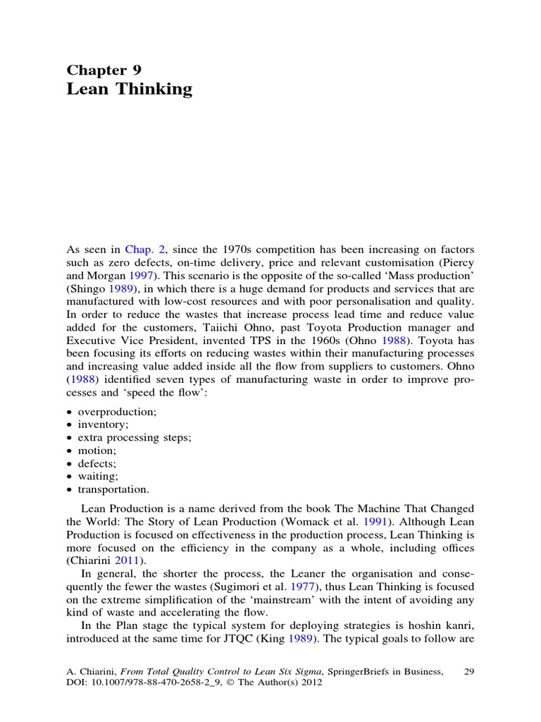 Lean Thinking | PDF | Lean Manufacturing | Production And Manufacturing