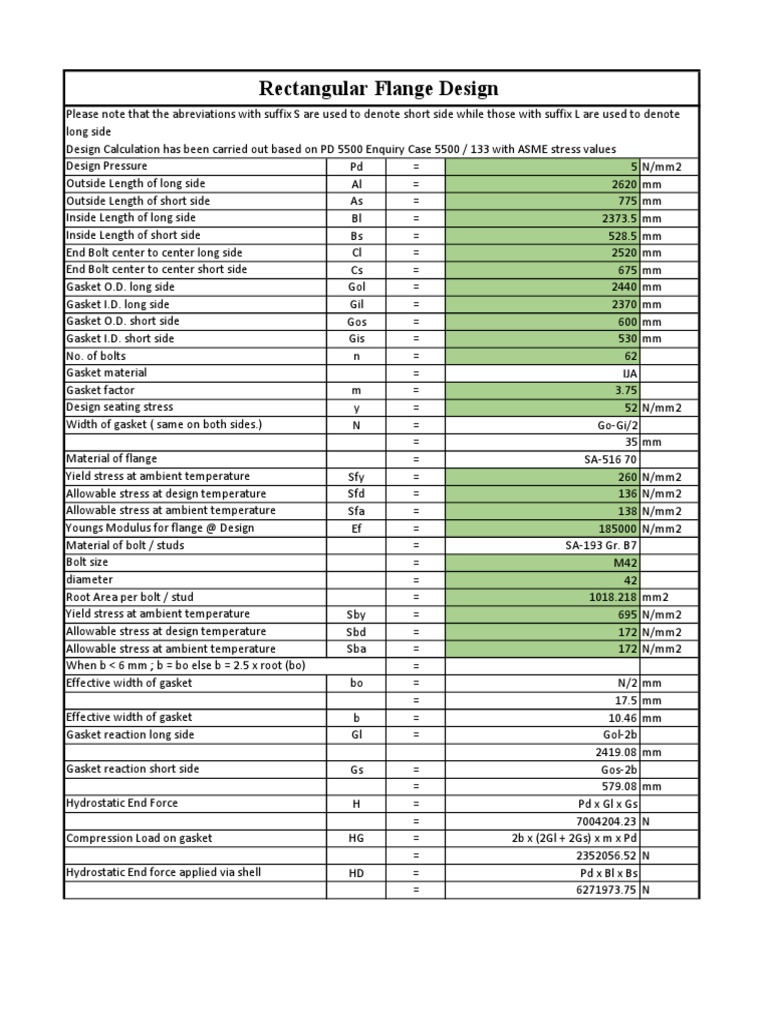 Rectangular Flange Design Calculations | PDF | Building Engineering ...