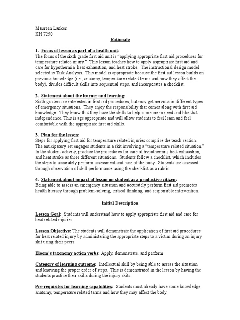 TA Example Lesson | PDF | Hyperthermia | Hypothermia