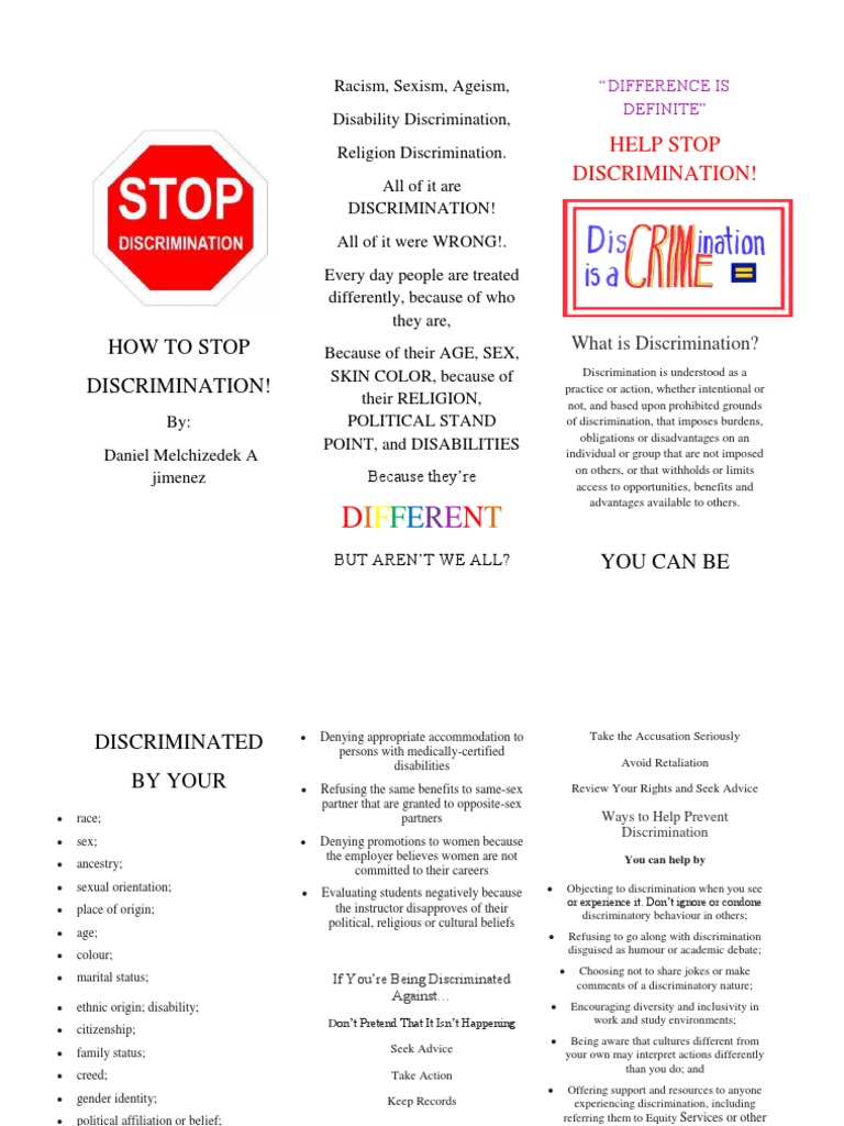 Stop Discrimination: A Guide to Action | PDF | Sexism | Discrimination