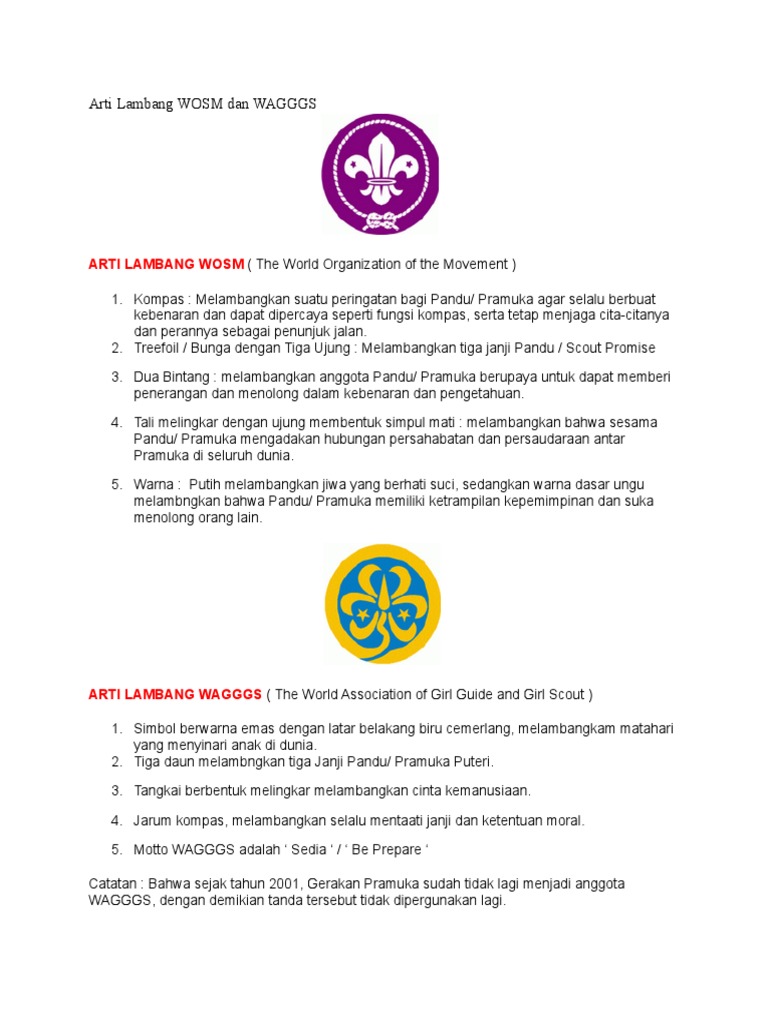 Arti Lambang WOSM dan WAGGGS | PDF | Agama & Spiritualitas