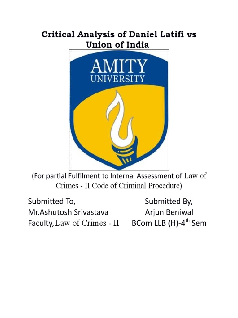 Critical Analysis of Daniel Latifi Vs Un | PDF | Justice | Crime & Violence