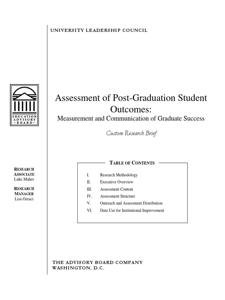 Assessment of Post Graduation Student Outcomes | PDF | Educational ...
