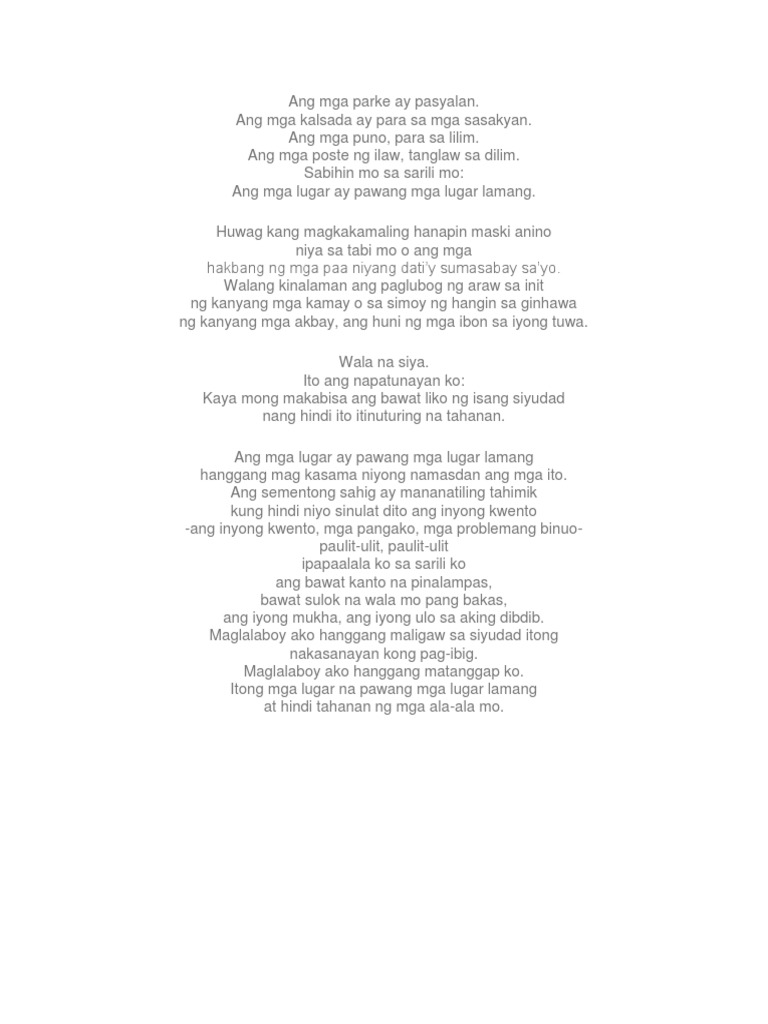 Ang Mga Parke Ay Pasyalan | PDF