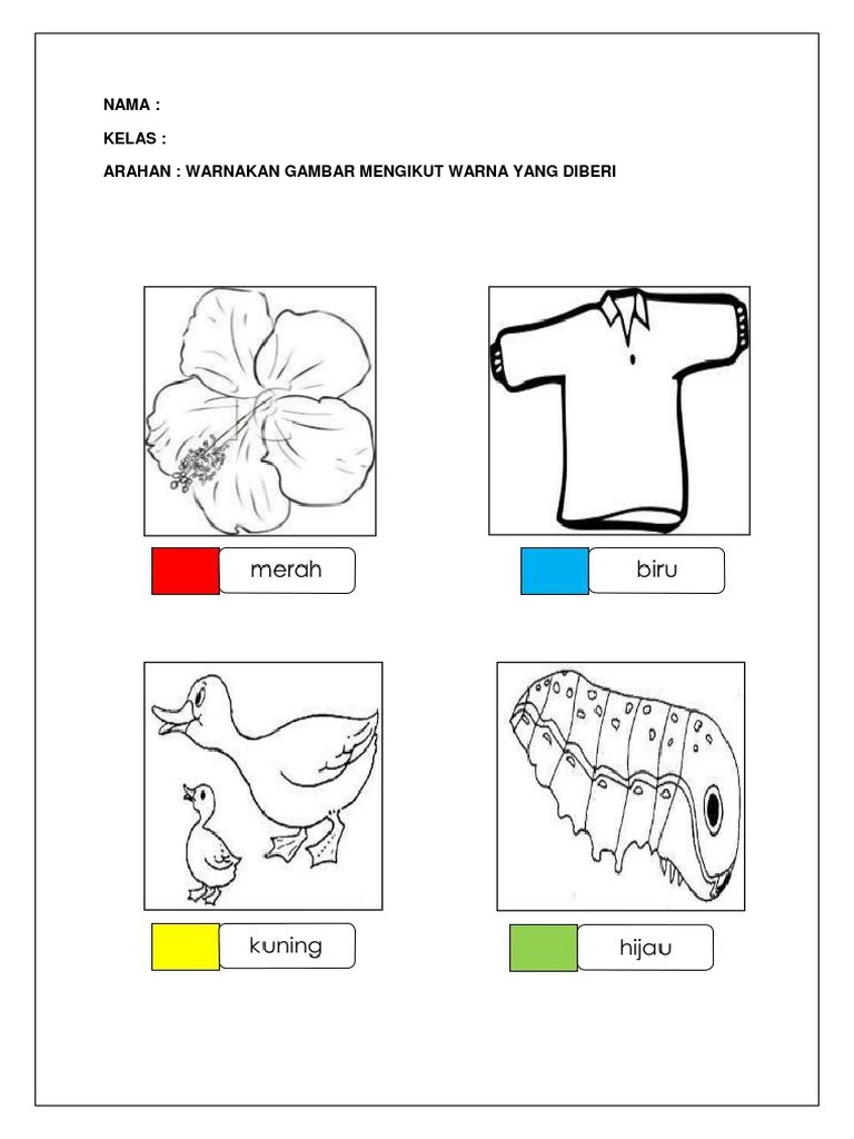 Lembaran Kerja Mengenal Warna Prasekolah | PDF