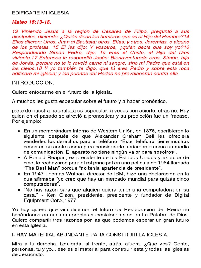 Edificando la Iglesia sobre la Roca | PDF | Gran comisión | San Pedro
