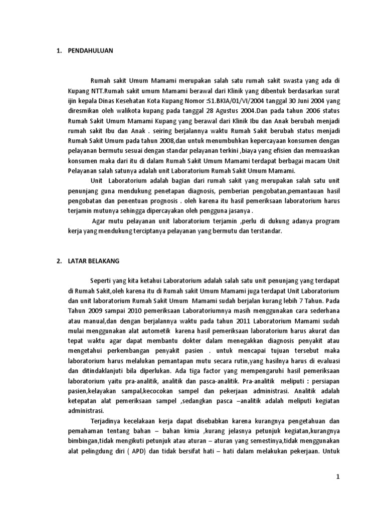 Program Kerja Unit Laboratorium | PDF