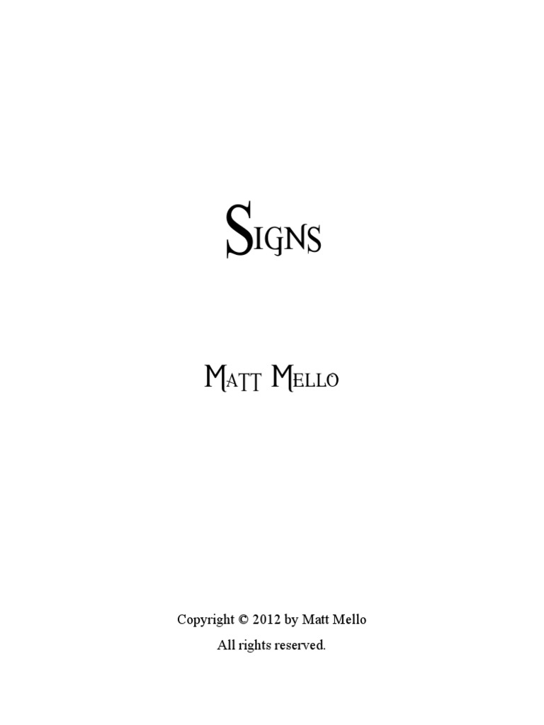 Matt Mello Signs | PDF