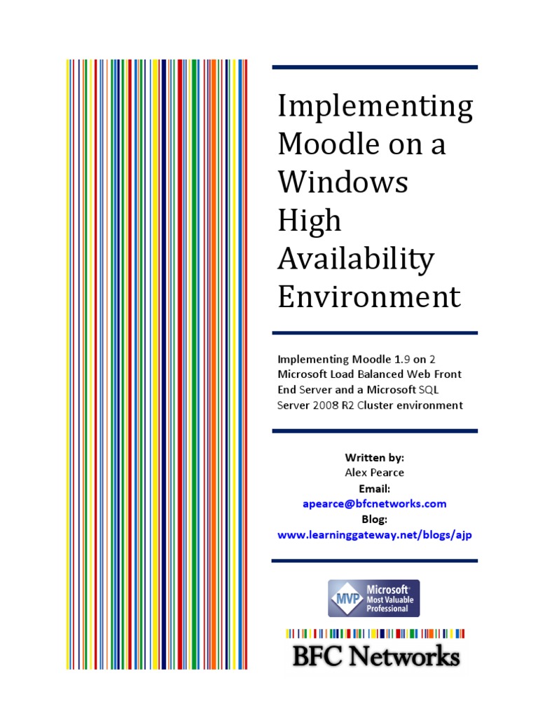 Implementing Moodle On A Windows High Availability Environment Pdf