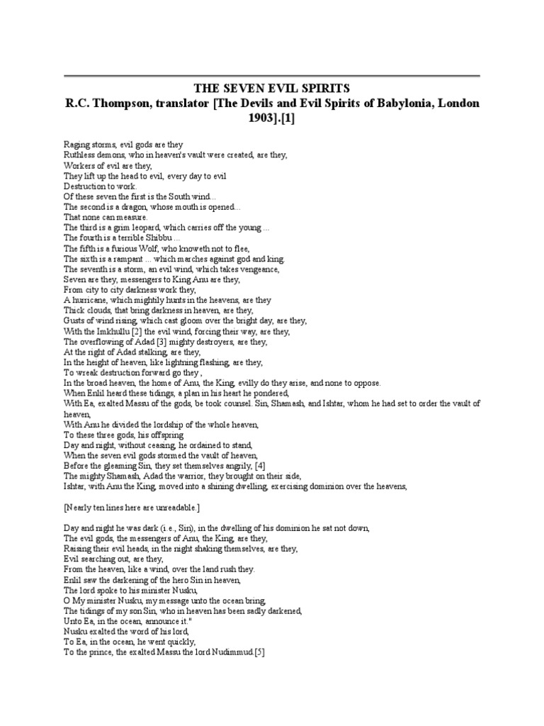 The Seven Evil Spirits PDF | PDF