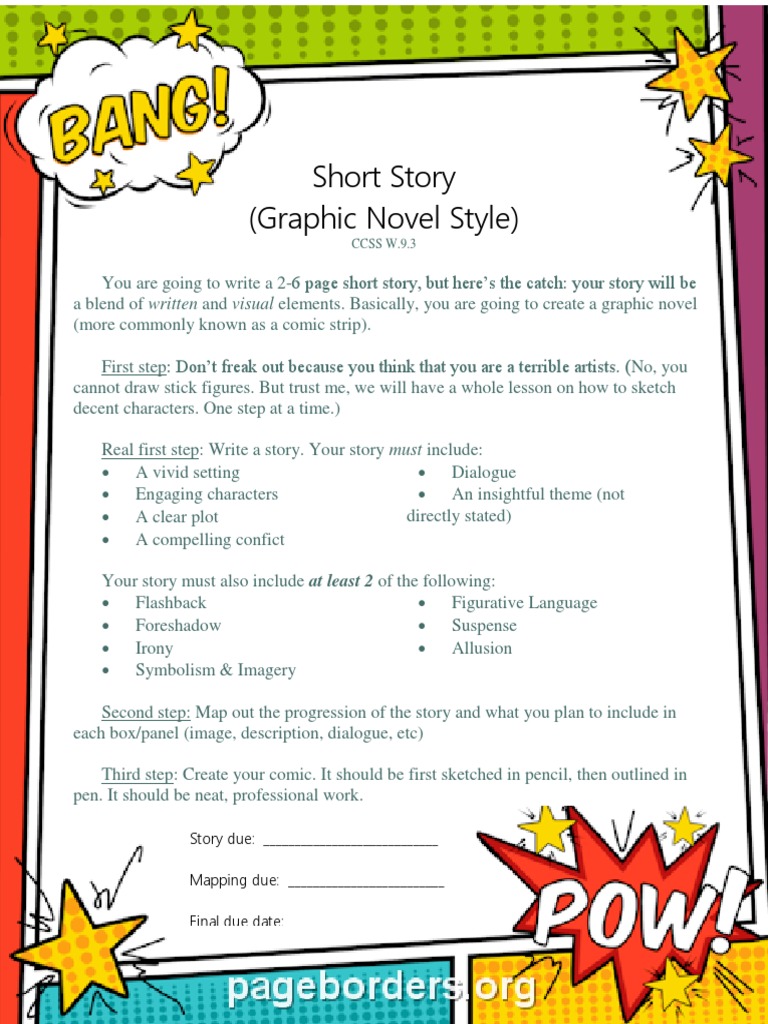 Comic Strip Short Story Assignment | PDF | Games & Activities | Art