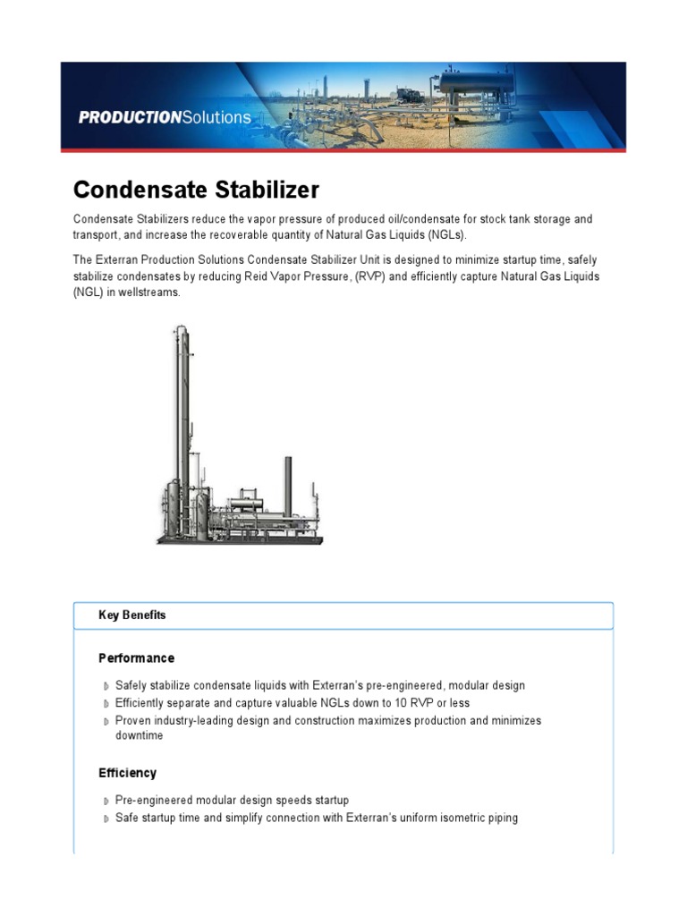 Condensate Stabilizer Unit Overview | PDF | Natural Gas Processing ...