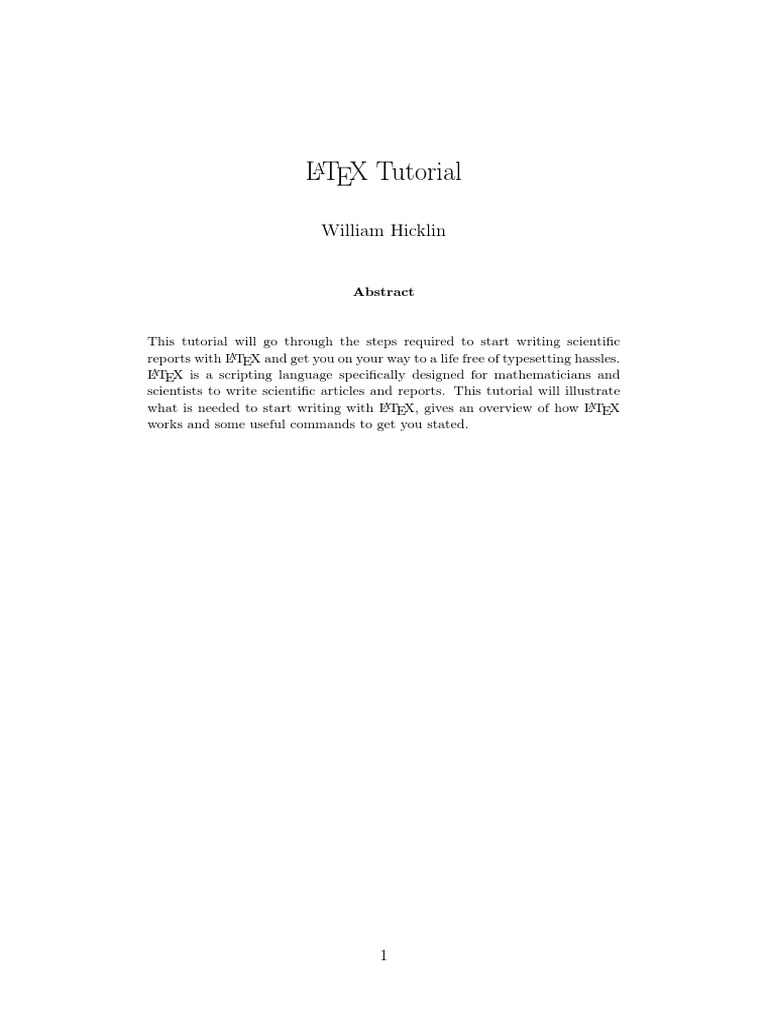 Get Started with LaTeX Tutorial | PDF