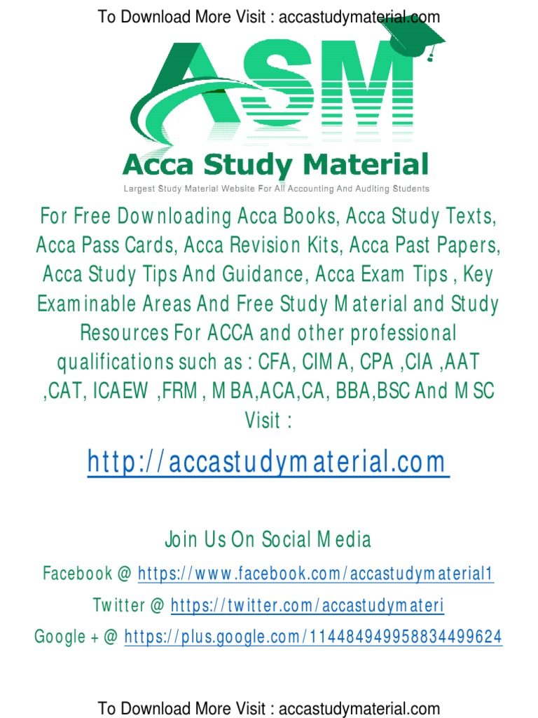 ACCA F5 2015 Study Material | PDF | Budget | Profit (Accounting)