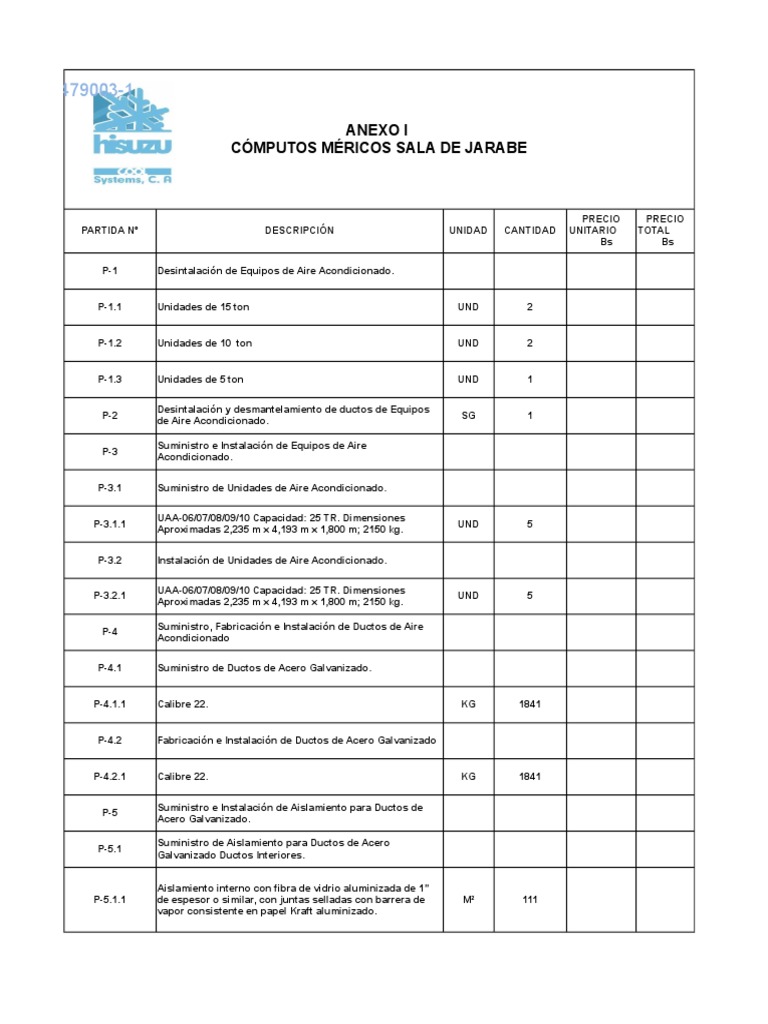 Computos Metricos Aire Acondicionado | PDF | edificio | Industrias