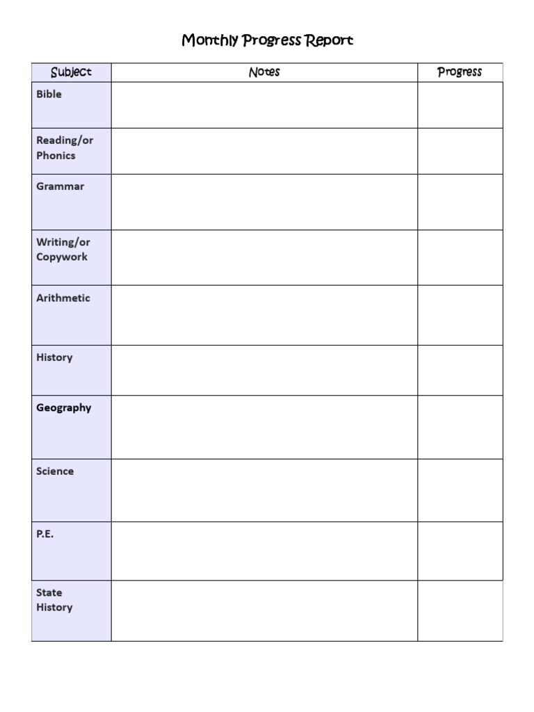 homeschool-monthly-progress-report