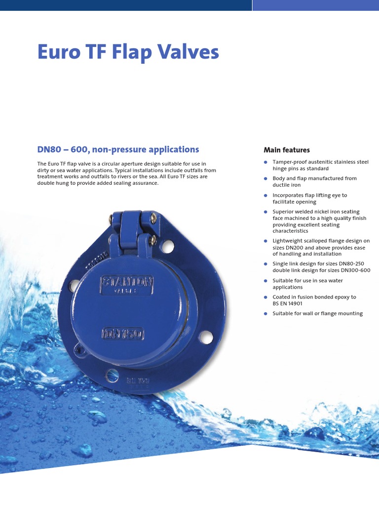 Euro TF Flap Valves Technical Data Sheet | PDF | Valve | Welding