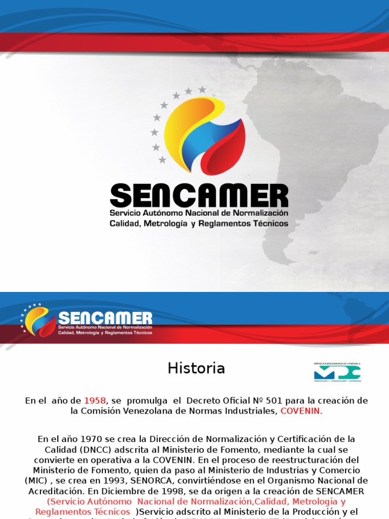 04 Evolución Sencamer (MinComercio Sencamer) | PDF | Metrología ...