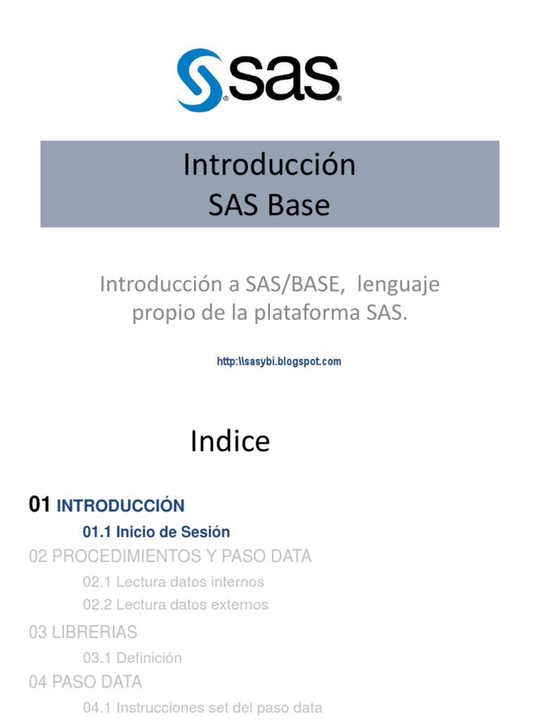 Guía Completa de SAS Base: Procedimientos y Librerías | PDF | SQL ...