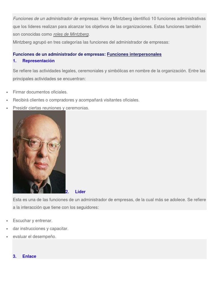 Funciones de Un Administrador de Empresas | PDF | Liderazgo | Toma de ...