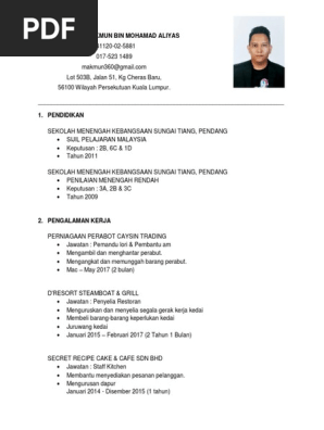 Contoh Resume Mohon Kerja Driver - AaliyahqoThomas