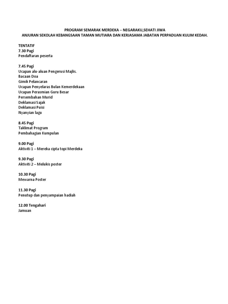 Program Semarak Merdeka | PDF