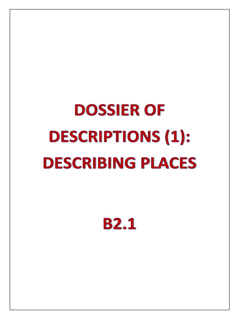 Dossier of Descriptive Writing - Places and Atmospheres | PDF