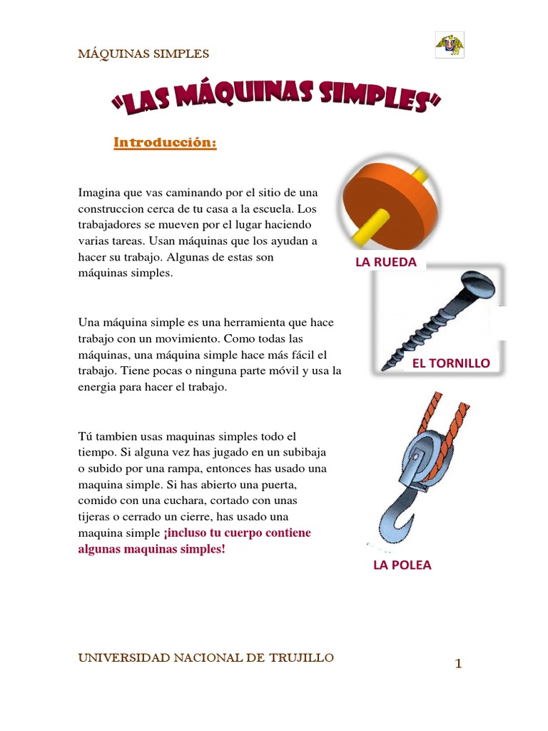 Tipos y Usos de Máquinas Simples | PDF | Historia