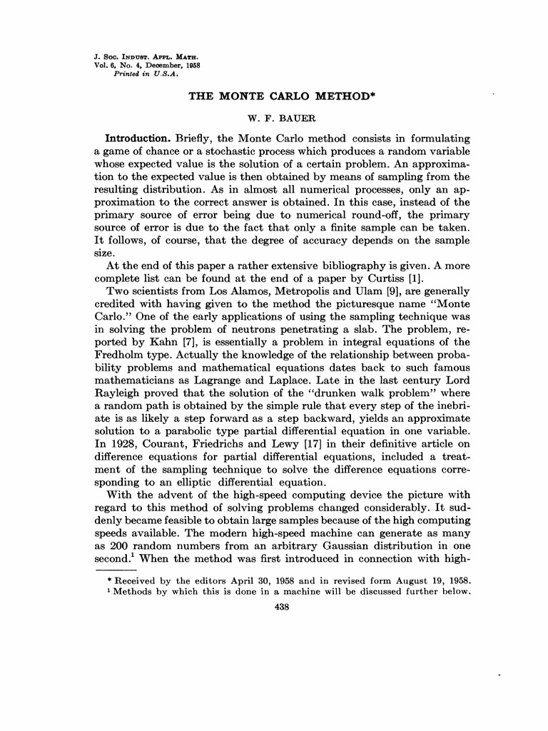 Bauer The Monte Carlo Method | PDF | Matrix (Mathematics) | Normal ...