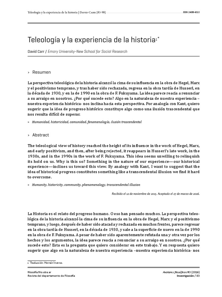 Marx y Teleología de La Historia. PDF | PDF | Edmund Husserl | Georg ...