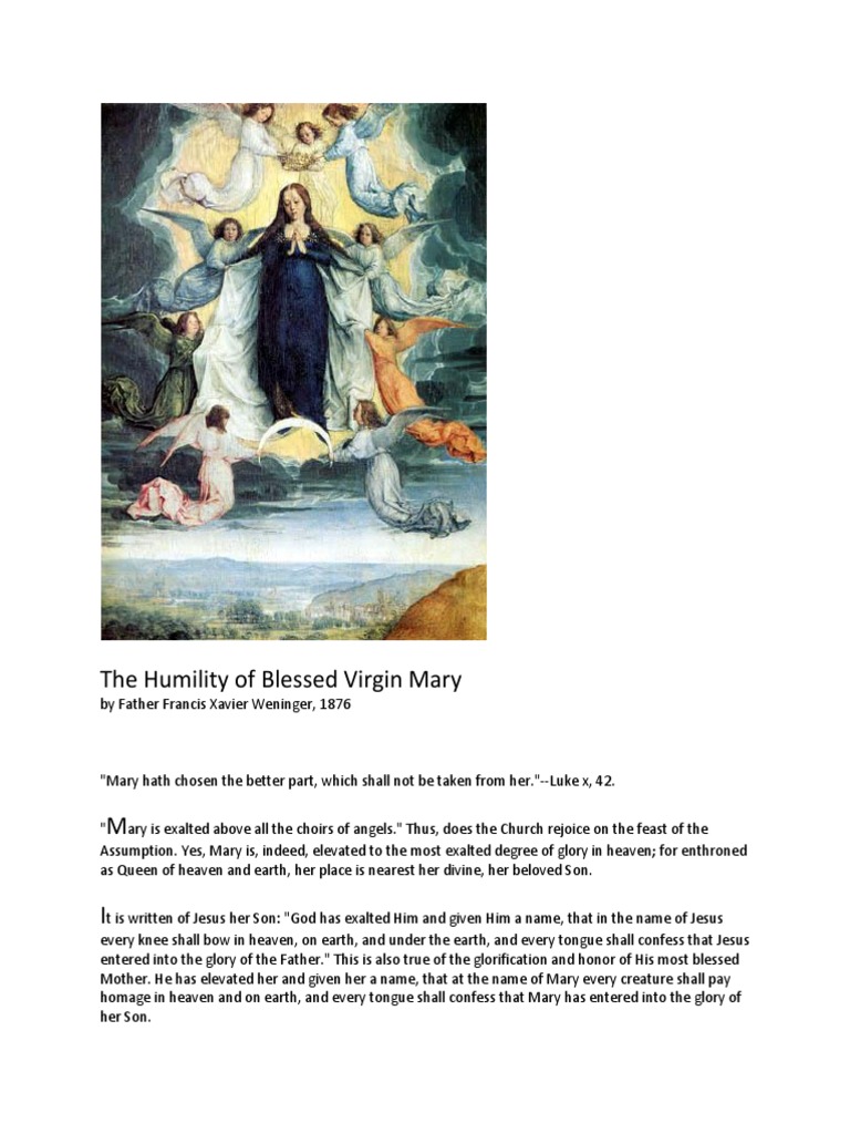 Humility of the Blessed Virgin Mary | PDF | Humility | Mary, Mother Of ...