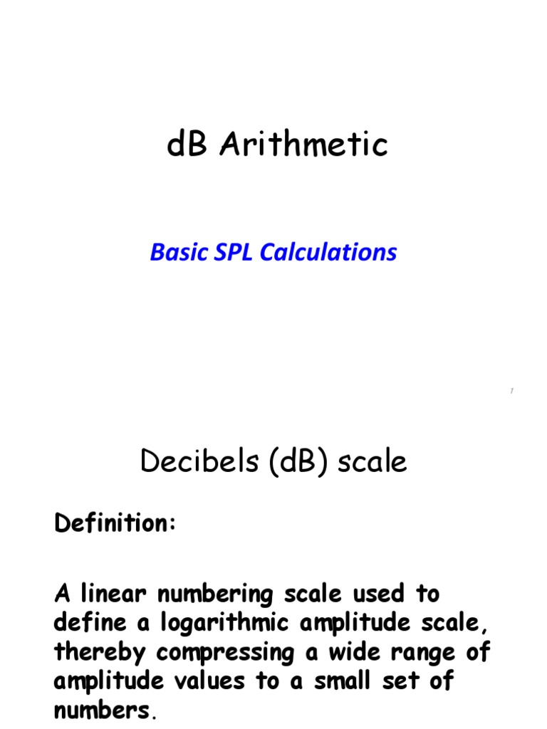 5 DB Arithmetic PDF | PDF | Decibel | Amplitude
